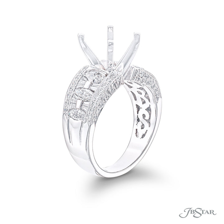 Semi Mount Signature Design Marquise Baguette Round Diamond – Mervis ...